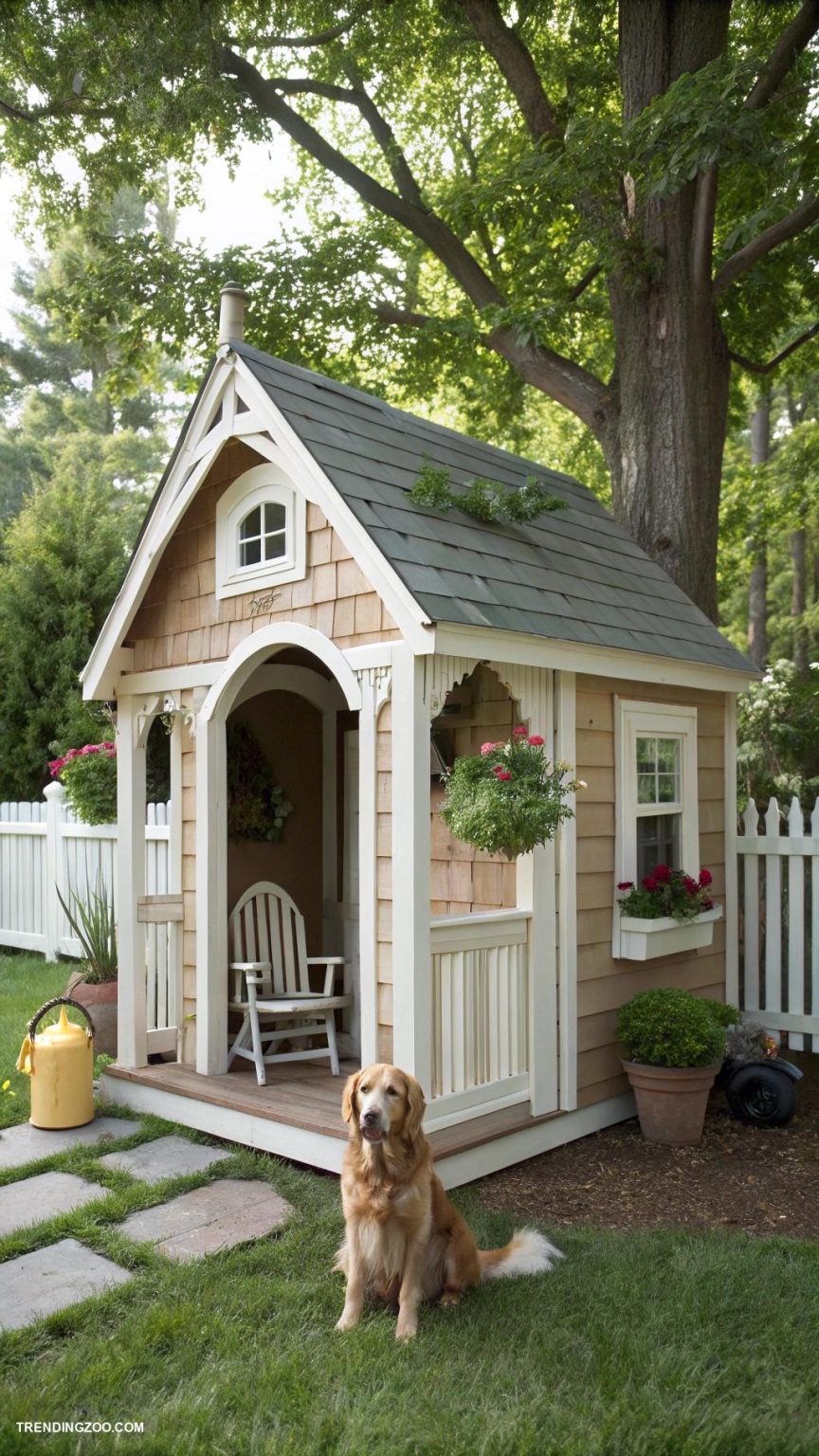 10 Farmhouse Style Dog House Designs That Your Pooch Will Love